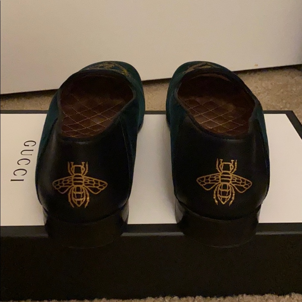 Gucci Dark Green Velvet Men’s Shoes - Gem